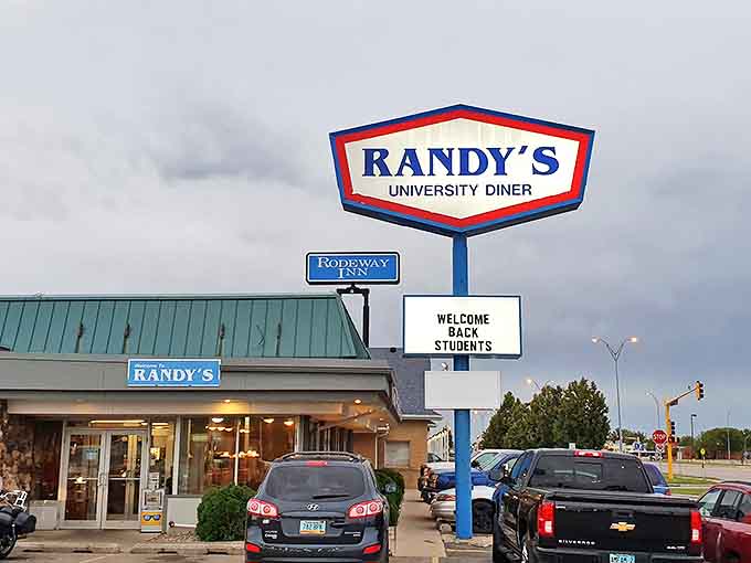 Welcome Back Students says the sign, but the real welcome comes from what's sizzling on the griddle inside this Fargo institution.