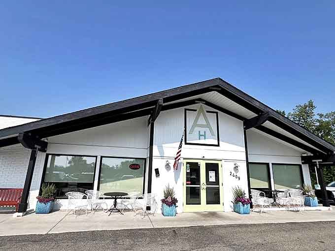 The charming white exterior of Anna's House beckons like a breakfast lighthouse, promising morning salvation for hungry souls adrift in Grand Rapids.