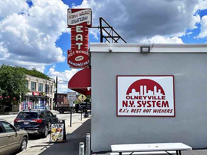 The corner spot with its classic signage feels like stepping into a time machine where calories don't count and nostalgia tastes delicious.