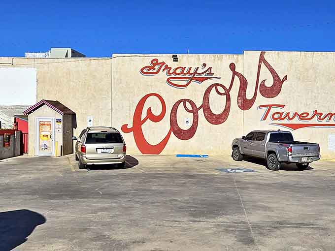 That classic script lettering announces you've arrived at Pueblo's temple of the Slopper, where chili meets burger destiny.