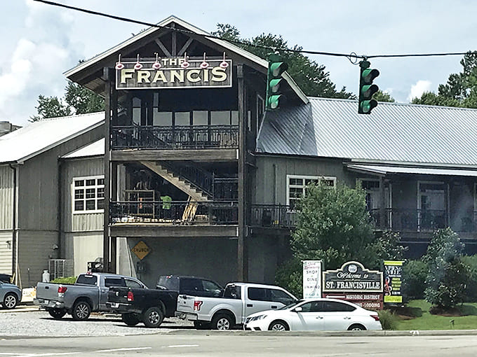 The Francis Southern Table & Bar's distinctive barn-inspired architecture stands proudly in the heart of St. Francisville.