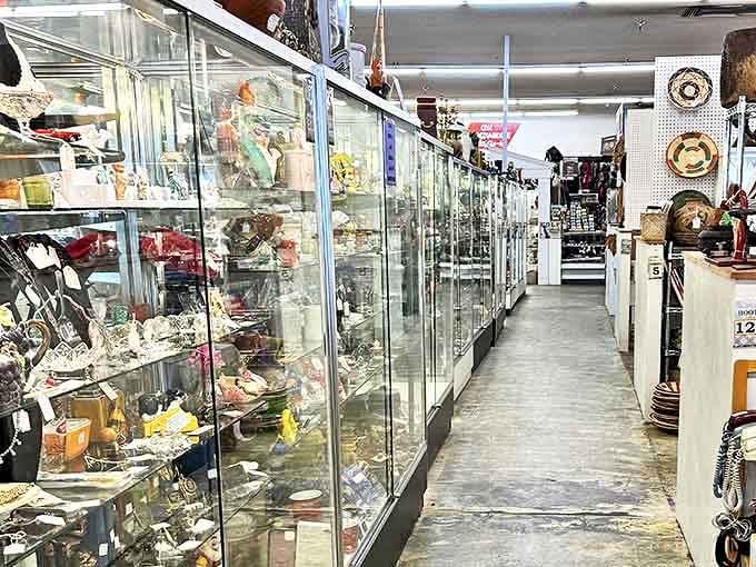 Glass cases stretching toward infinity, each one a miniature museum curated by passionate collectors who've turned their obsessions into your next great find.