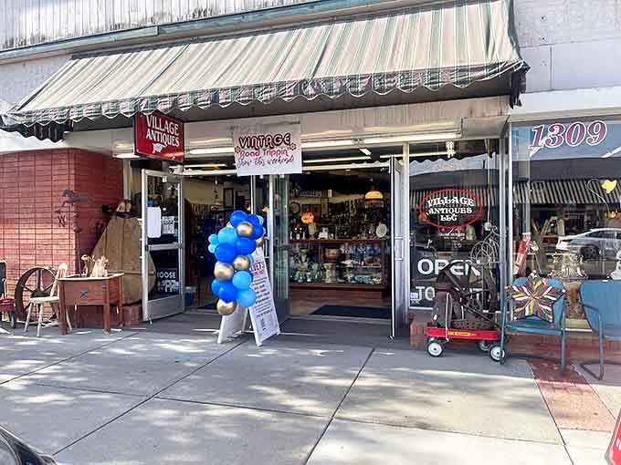 Step into this Nampa time portal where blue balloons signal not a birthday, but the daily celebration of yesteryear's treasures awaiting discovery.