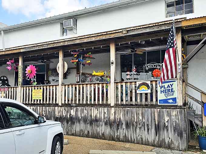 The weathered wooden porch of Levee Street Market Place beckons like an old friend with stories to tell and treasures to share.