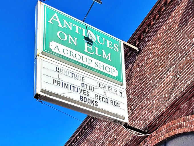 The iconic green sign beckons treasure hunters like a vintage siren song. Furniture, jewelry, primitives, records, books&mdash;a roadmap to nostalgia awaits inside.