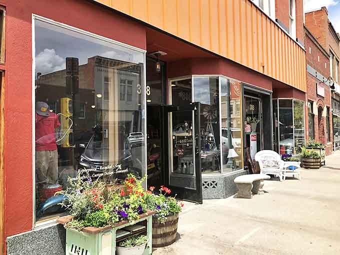 The distinctive orange paneling and vintage signage make this historic downtown Laramie building impossible to miss on your antique hunting adventure.