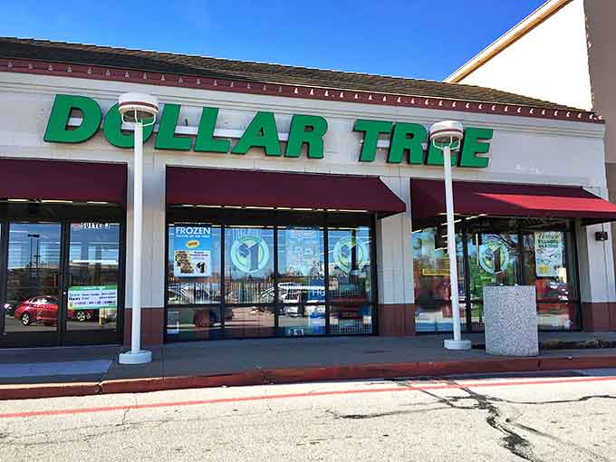 The iconic green signage of Dollar Tree beckons shoppers like a budget-friendly lighthouse guiding penny-pinchers safely to harbor.