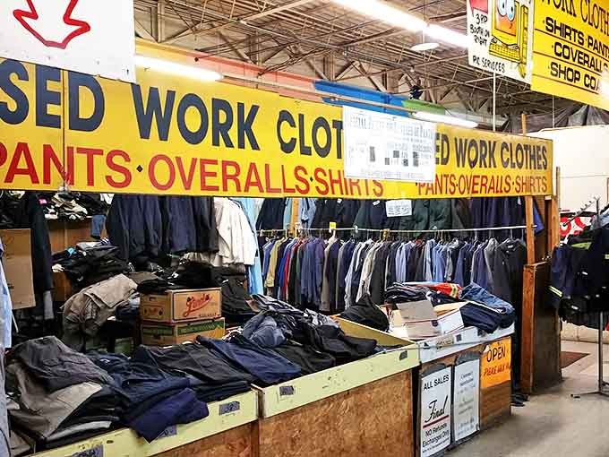 Work clothes that have seen more action than a Marvel movie, now ready for their second act at prices that'll make your wallet sing.