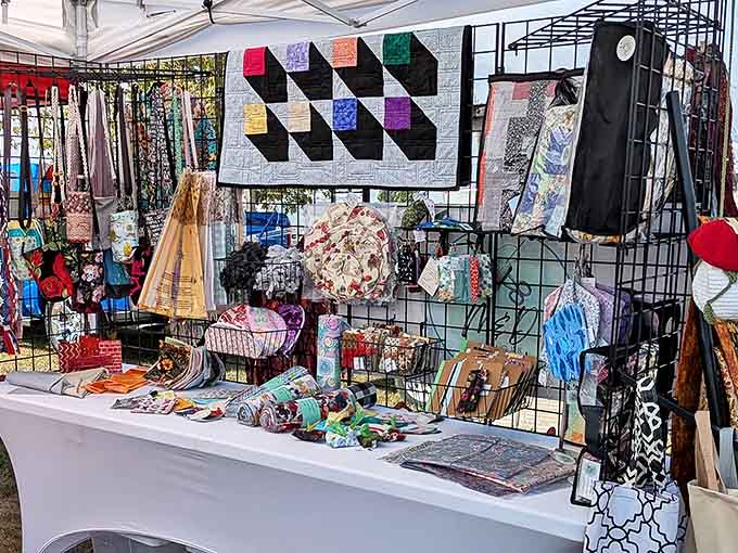 1. Tables laden with collectibles stretch toward a red building&mdash;treasure hunting at its finest, where one person's castoffs become another's conversation pieces.