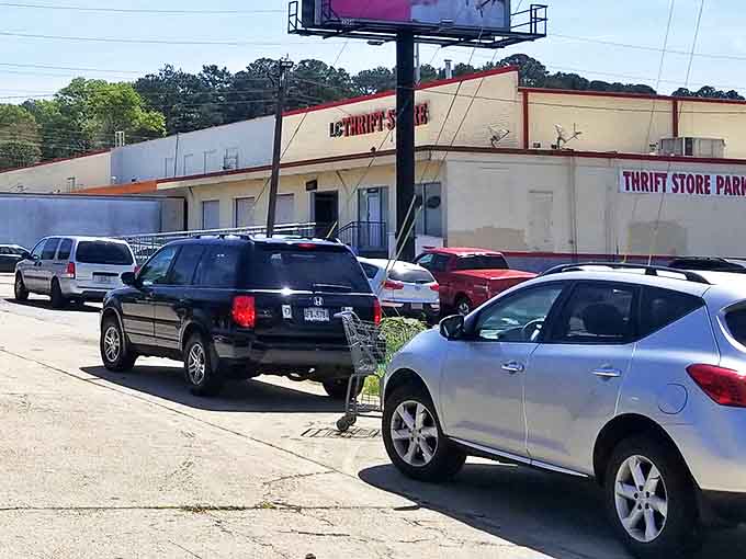 The unassuming exterior of Last Chance Thrift Store hides a warehouse of wonders within. Treasure hunters, your quest begins here!