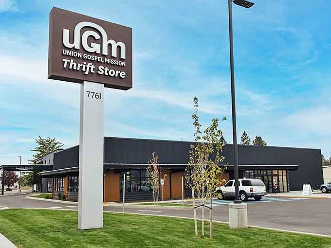 The well-organized exterior of UGM Thrift Store features clear signage and a welcoming layout, making treasure hunting feel easy before you even step inside.