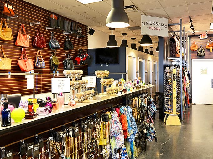 The checkout counter doubles as fashion central, where your pre-loved finds transform from "someone else's" to "definitely mine now."