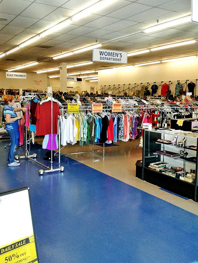 The women&rsquo;s section at St. Vincent de Paul is a rainbow of possibilities, where shoppers can refresh their wardrobe without emptying their wallet.