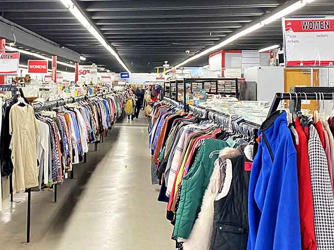 Endless racks of possibility stretch before you &ndash; this isn't just shopping, it's a treasure expedition with fluorescent lighting.