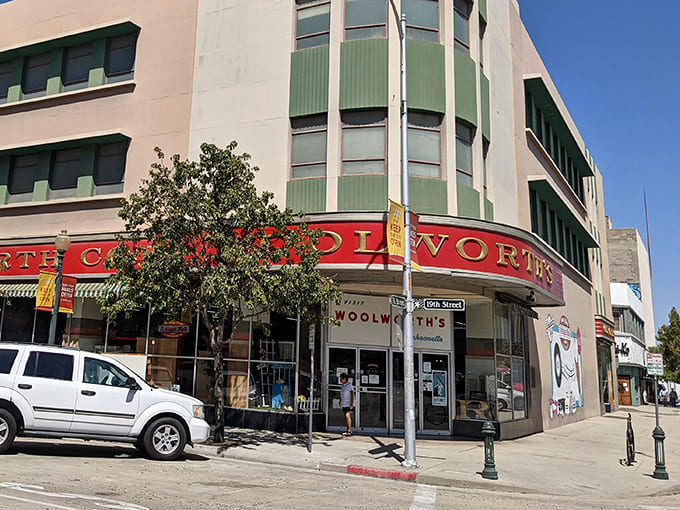 That corner entrance has witnessed decades of Bakersfield history, standing proudly as a landmark where hungry travelers and locals alike find common ground over comfort food.