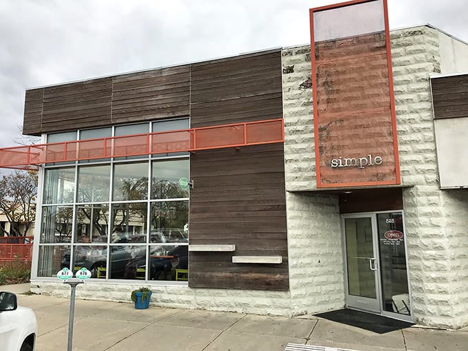 Even on cloudy Wisconsin days, Simple Caf&eacute;'s striking fa&ccedil;ade serves as a beacon for breakfast enthusiasts seeking refuge from chain restaurant mediocrity.