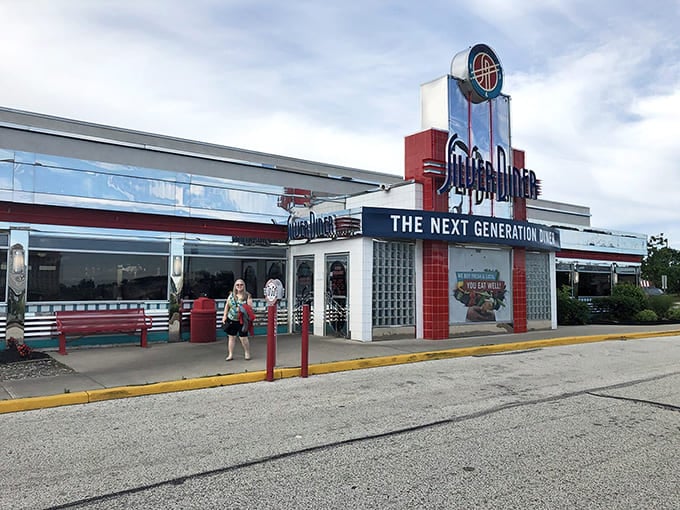 Classic art deco architecture meets contemporary culinary sensibilities at Cherry Hill's Silver Diner, where that $9.99 breakfast special beckons like a beacon of delicious nostalgia.