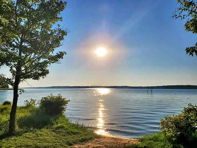 Sunrise over Lake Bob Sandlin &ndash; nature's own light show that makes waking up at dawn feel like the smartest decision you've ever made.