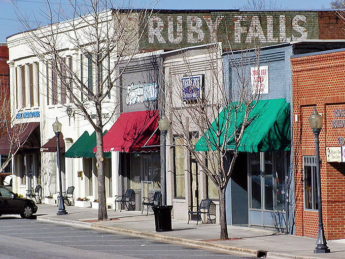 Downtown Ringgold's colorful awnings and historic storefronts create a Norman Rockwell painting come to life, where time slows down and conversations linger.