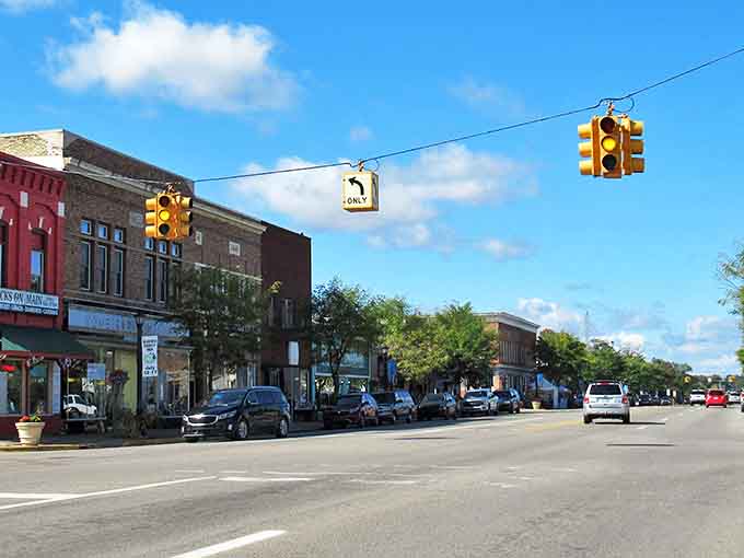 Downtown Gladwin looks like a Norman Rockwell painting come to life, where traffic lights dangle from wires and locals actually wave to each other.
