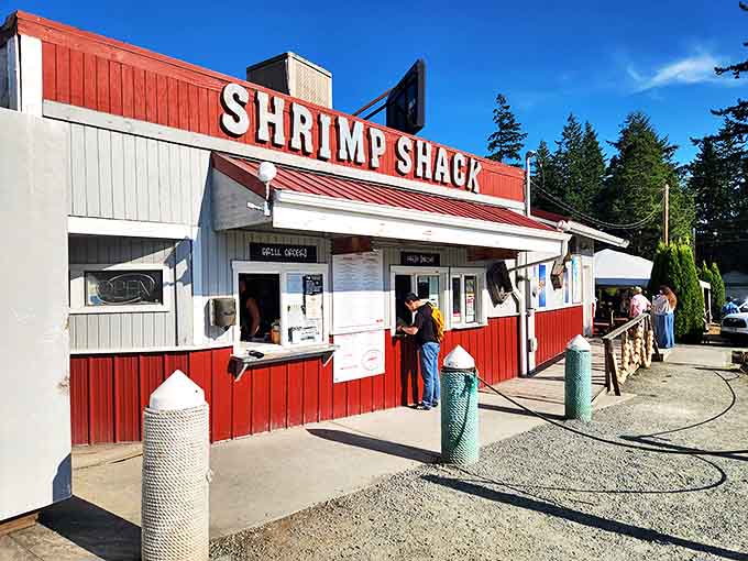 No pretension here, just seafood perfection. The Shrimp Shack's ordering windows create that perfect moment of anticipation before clam chowder bliss begins.