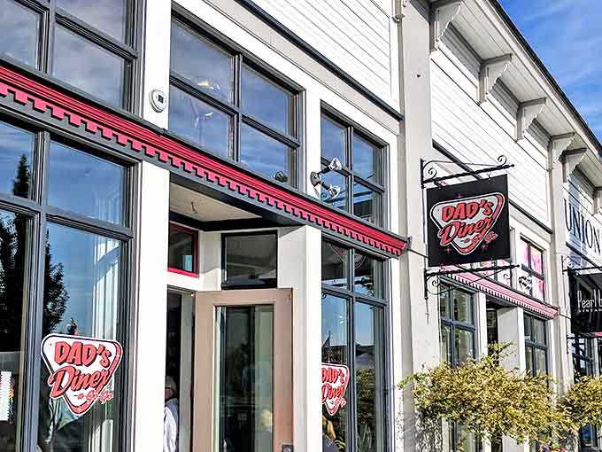 Dad's Diner's crisp white exterior and distinctive signage have become landmarks in Anacortes &ndash; the architectural equivalent of comfort food in a world of fast-casual uncertainty.