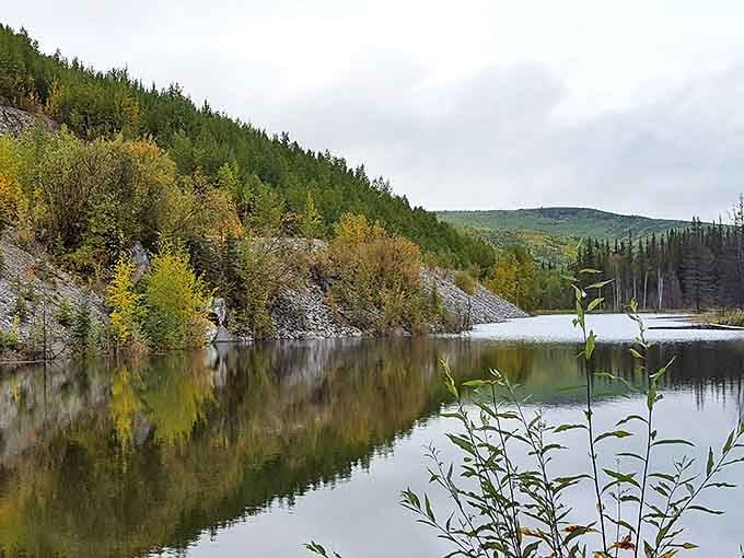 Nature's mirror game is undefeated here, where autumn colors double their impact through perfect reflections. Alaska showing off again!
