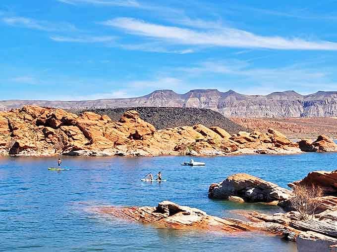The desert's secret superpower? Turning ordinary paddleboarders into explorers of another planet.