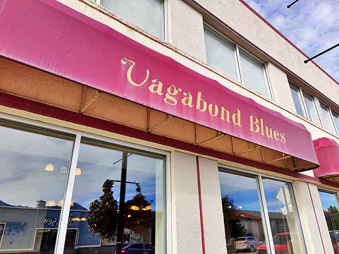 That pink awning isn't just a splash of color in Palmer&mdash;it's a beacon for caffeine-seekers and sandwich enthusiasts alike. Vagabond Blues stands out like a flamingo in a penguin parade.