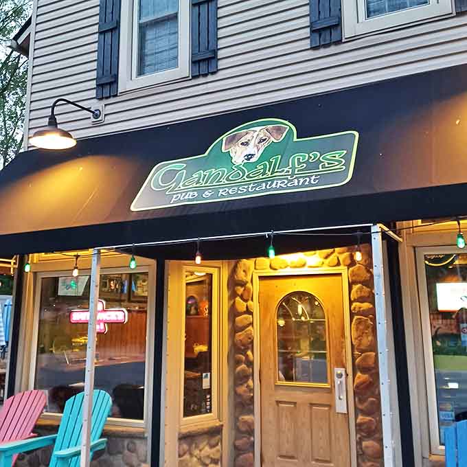 The enchanted entrance beckons with colorful Adirondack chairs and twinkling lights. This isn't Middle-earth, but Valley City's magic is just as potent.