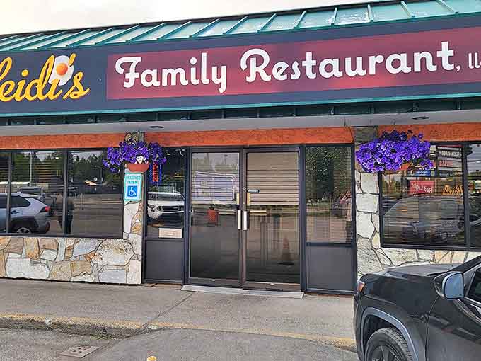 Heidi's welcoming entrance, complete with hanging purple flowers, offers the first hint that you're about to experience something special.