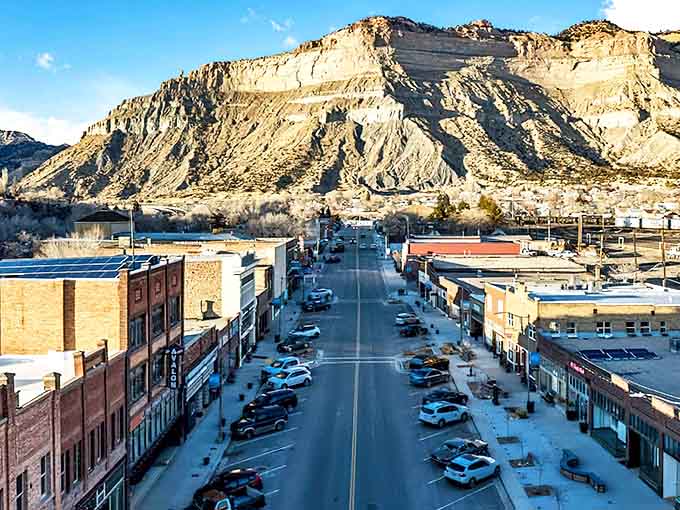Main Street Vernal greets visitors with hanging flower baskets and mountain views that frame this affordable oasis like nature's own welcome mat.