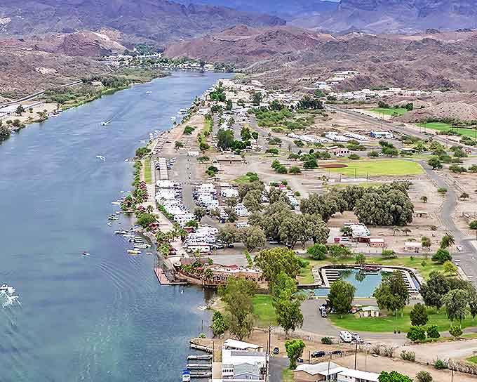 Where desert meets water: Parker's stunning riverside location creates a dramatic landscape where rugged mountains frame the life-giving Colorado River.