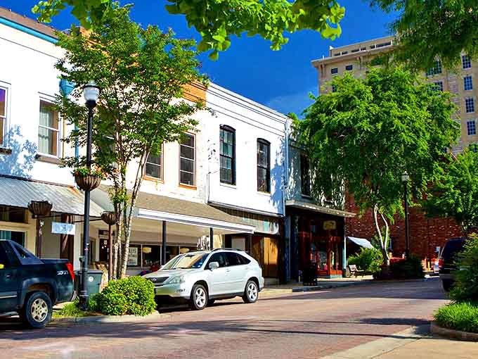 Sunlight plays across Vicksburg's downtown buildings, creating a postcard-perfect scene where your retirement dollars stretch as far as the shadows.