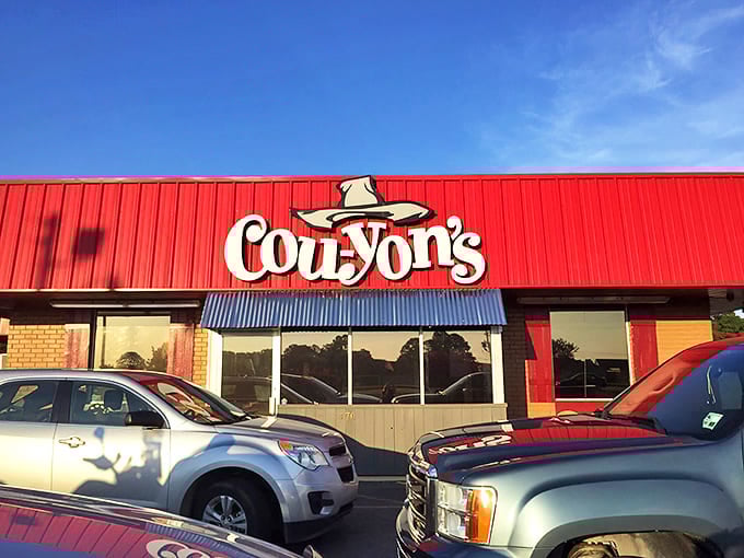 Blue skies and red metal&mdash;a perfect Louisiana backdrop for the culinary adventure that awaits behind those unassuming doors.
