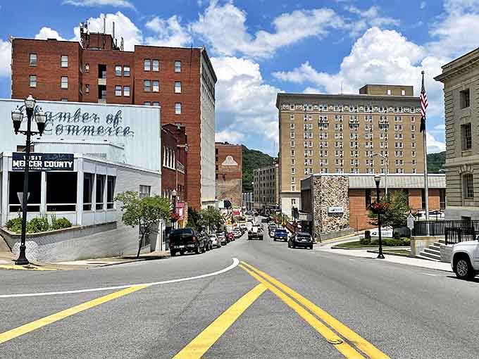 Bluefield's main thoroughfare offers a glimpse of the city's historic buildings, where coal money built an architectural legacy that endures.