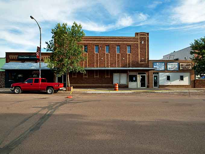 Downtown Beulah's brick buildings tell stories of persistence, standing proudly against Dakota's legendary winds for generations.