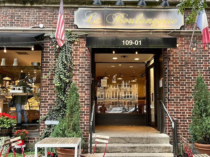 The brick fa&ccedil;ade of La Boulangerie de Fran&ccedil;ois welcomes you like an old friend, with American and French flags announcing the delicious cultural fusion waiting inside.