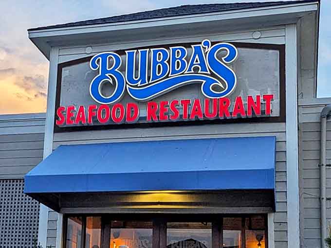 That blue and red sign has become a symbol of seafood salvation for locals and tourists alike. Some people have compass apps; Virginians have Bubba's sign.