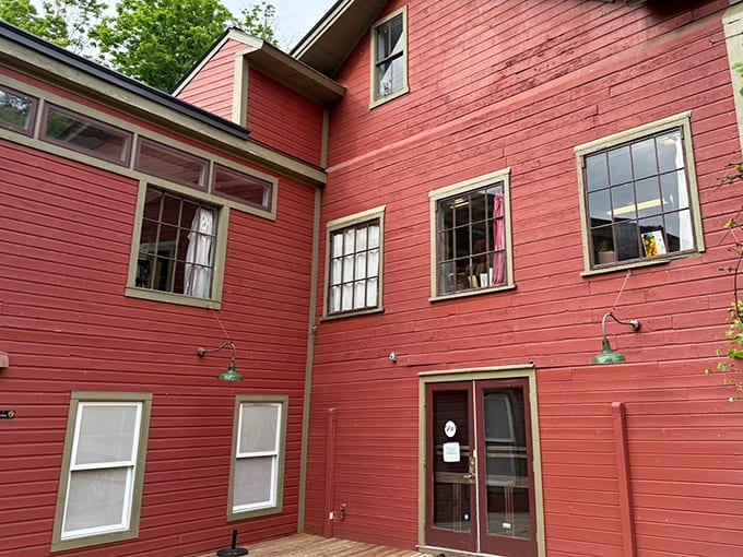 The mill's multi-level design reveals itself in angles and entrances that seem to have evolved organically, much like the stories waiting inside.