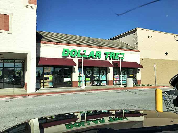 The iconic green signage of Dollar Tree beckons shoppers like a budget-friendly lighthouse guiding penny-pinchers safely to harbor.