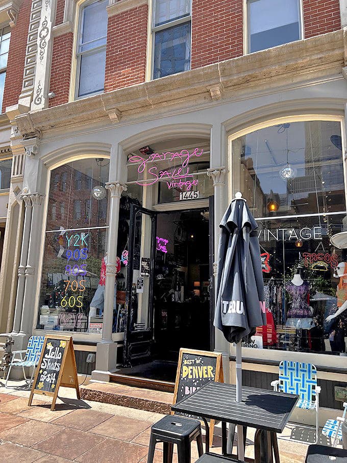 The storefront speaks volumes with its neon glow and decades listed like a time machine's control panel. Pull up a chair&mdash;the past awaits.