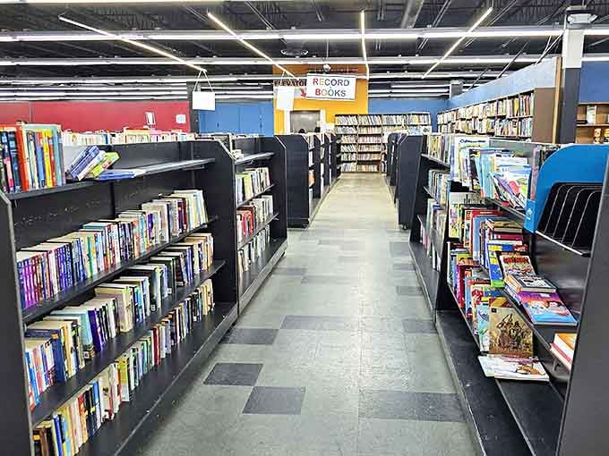 Bookworms rejoice! These shelves hold literary journeys at bargain prices. That paperback thriller you've been meaning to read? It's probably waiting right here.