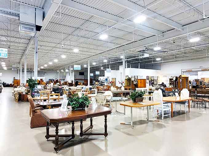 Wide aisles and open floor space make the thrift store comfortable to shop, even when you&rsquo;re browsing with family or friends.