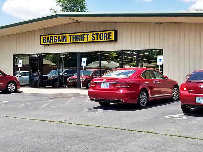 The unassuming exterior of Bargain Thrift Store belies the treasure trove within. Like finding a $20 bill in last year's winter coat – but better!