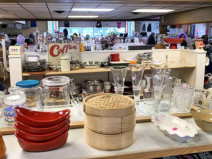 The kitchenware paradise offers everything from vintage glassware to barely-used cooking tools, all at prices that make home chefs smile.