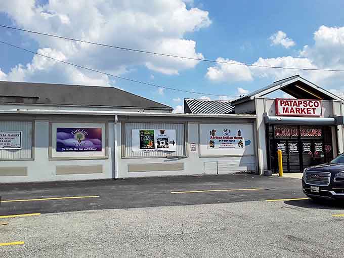 The unassuming exterior of Patapsco Market hides a treasure trove within, proving once again that the best adventures often have the most modest entrances.