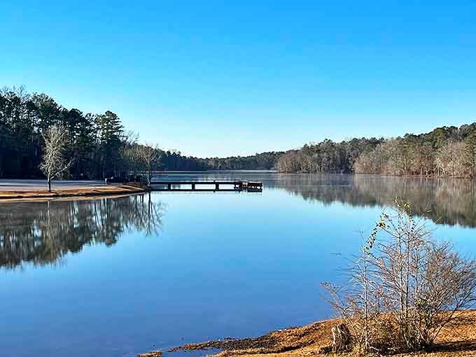 Mirror-like waters reflecting an endless blue sky &ndash; Lake Lurleen's glassy surface might just be Alabama's most perfect natural infinity pool.