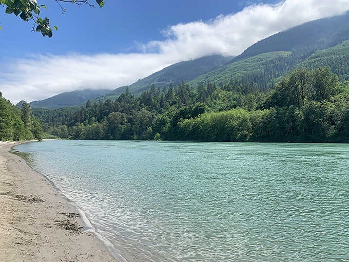 The Skagit River's impossibly turquoise waters could make Caribbean resorts jealous. Mother Nature showing off her color palette in Washington's backyard.