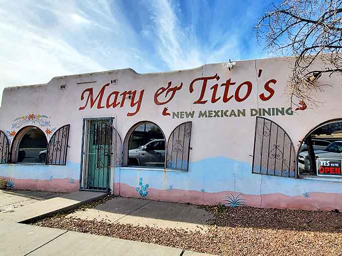 The pink-hued adobe exterior isn't trying to impress anyone, yet it's managed to impress everyone from locals to James Beard judges. New Mexico authenticity at its finest.